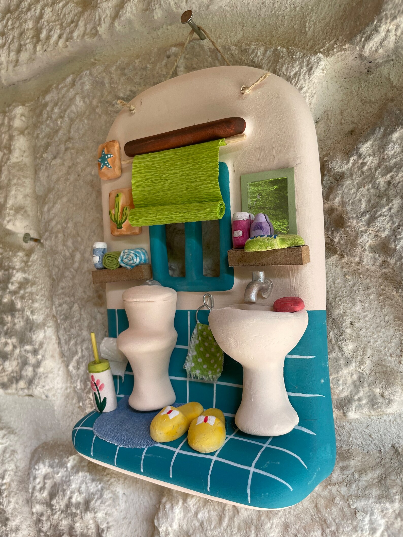 Handmade Miniature Ceramic Toilet for Bathroom Door and Wall,hand ...