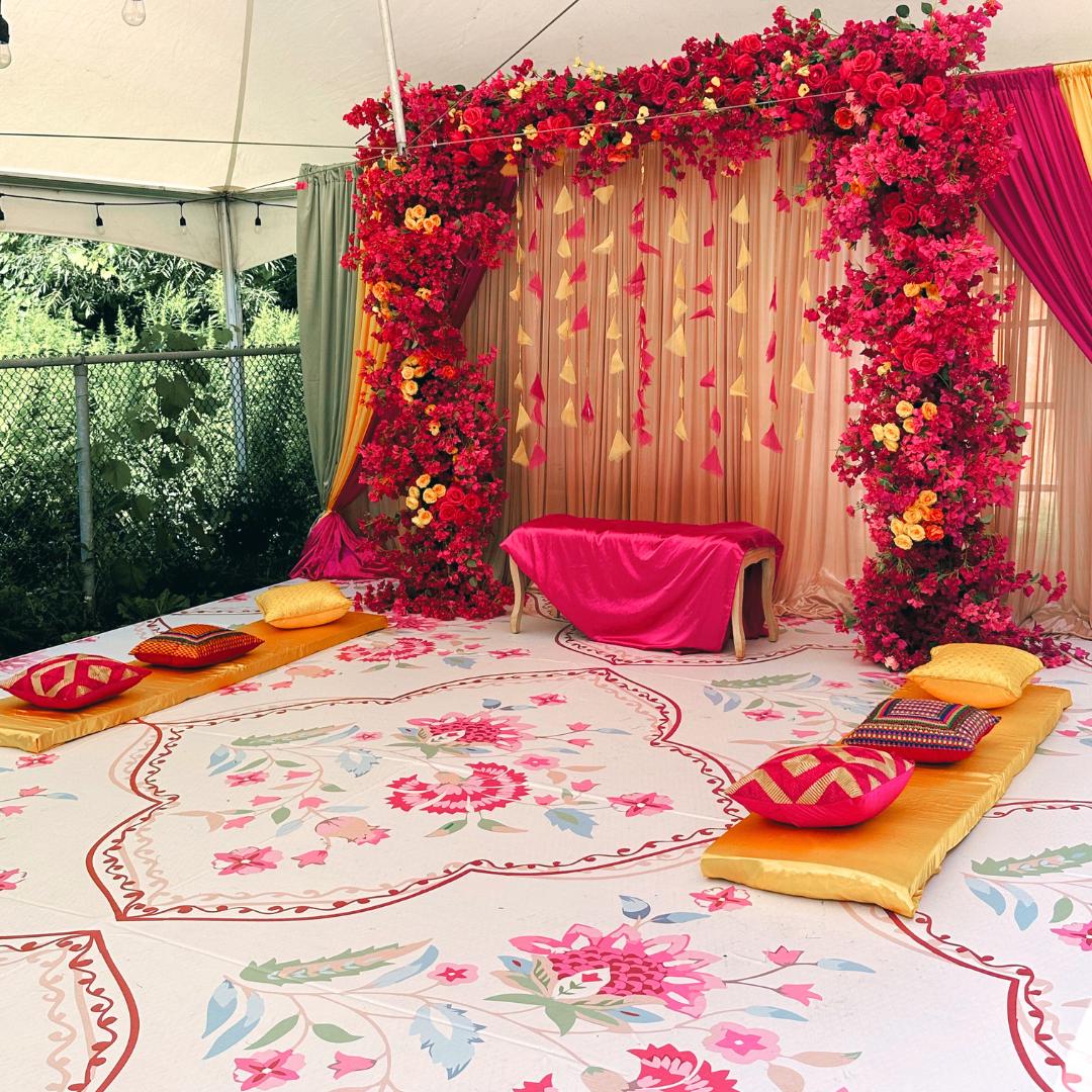 Floral Dance Floor Wrap Design | Indian Wedding | Rajasthani Flower ...