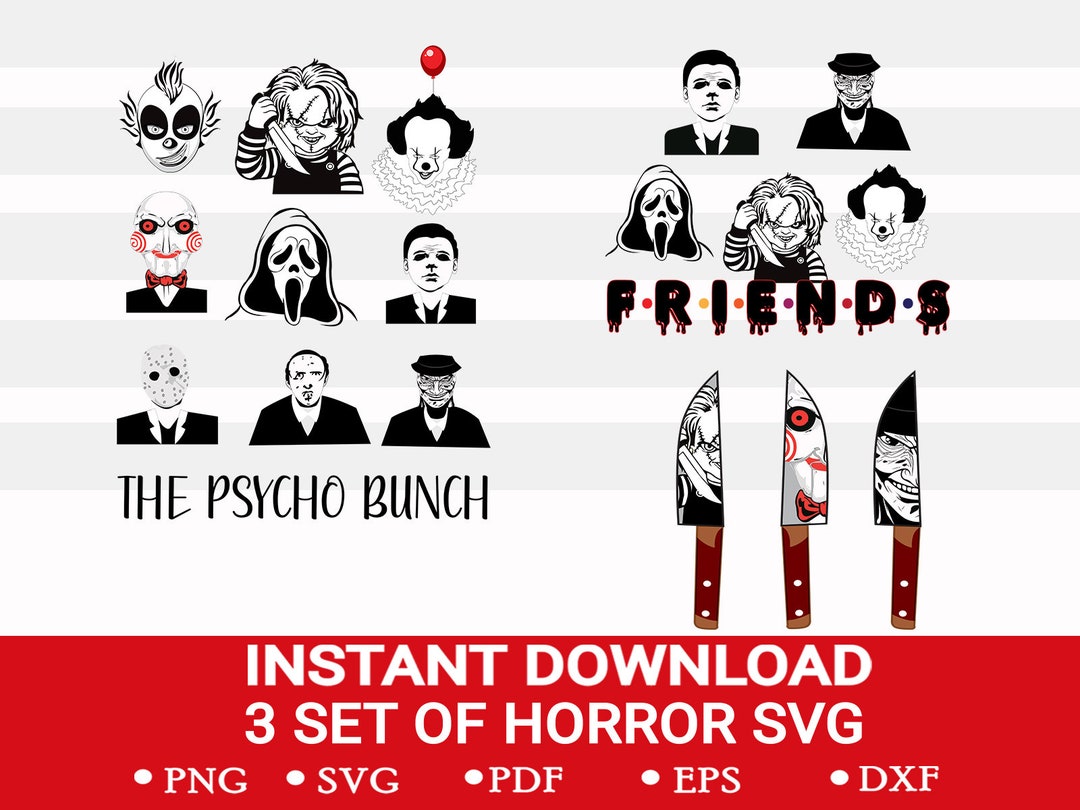 Horror Svg Files for Cut Scary Clown Svg Scary Svg Psycho - Etsy Australia