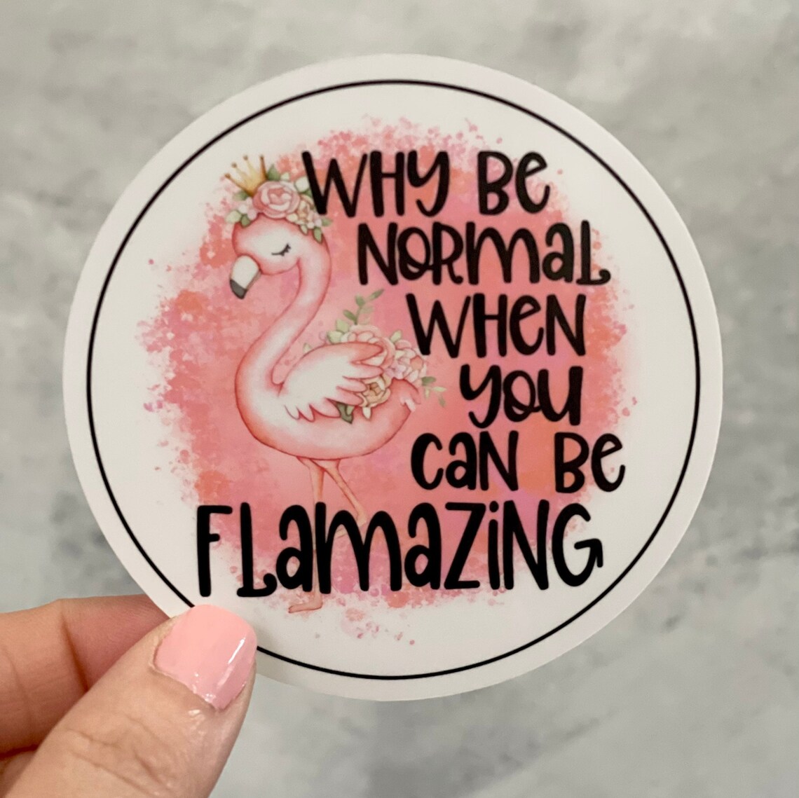 Sticker Pink Flamingo Waterproof Sticker Flamingo Decal - Etsy