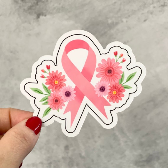 Sticker Floral Breast Cancer Awareness Stickers Cancer - Etsy