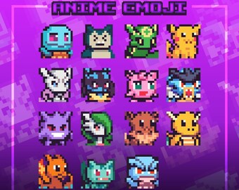 Anime Pixel Art Digital Emoji Twitch, Discord and Streamer Emotes ...