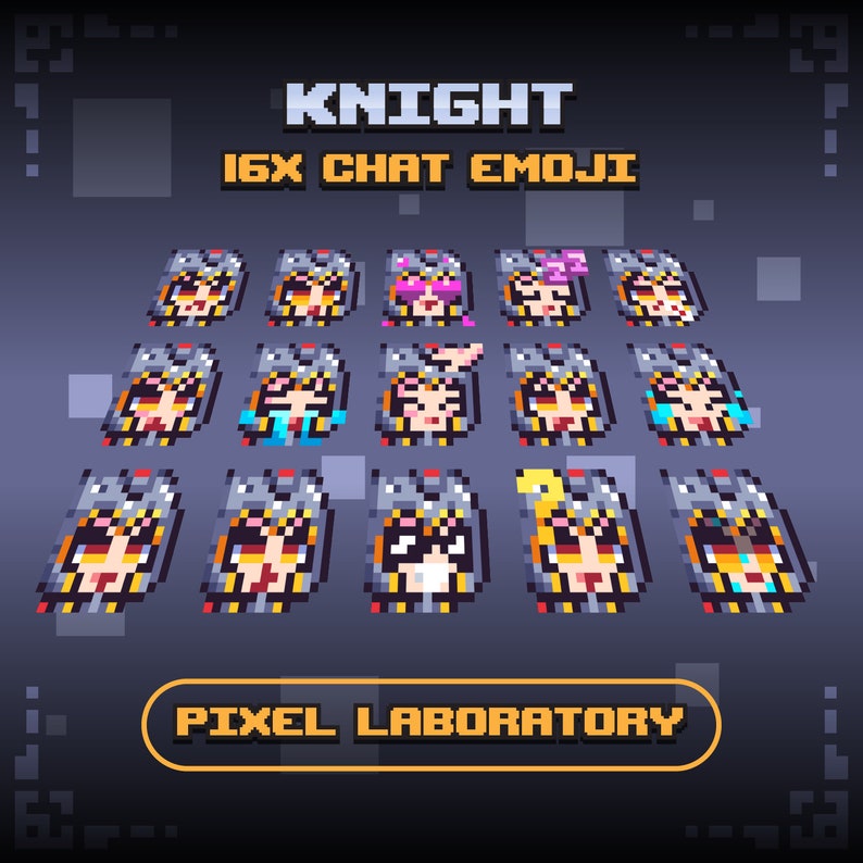 Heroic Knight Pixel Art Digital Emoji Twitch, Discord and Streamer ...