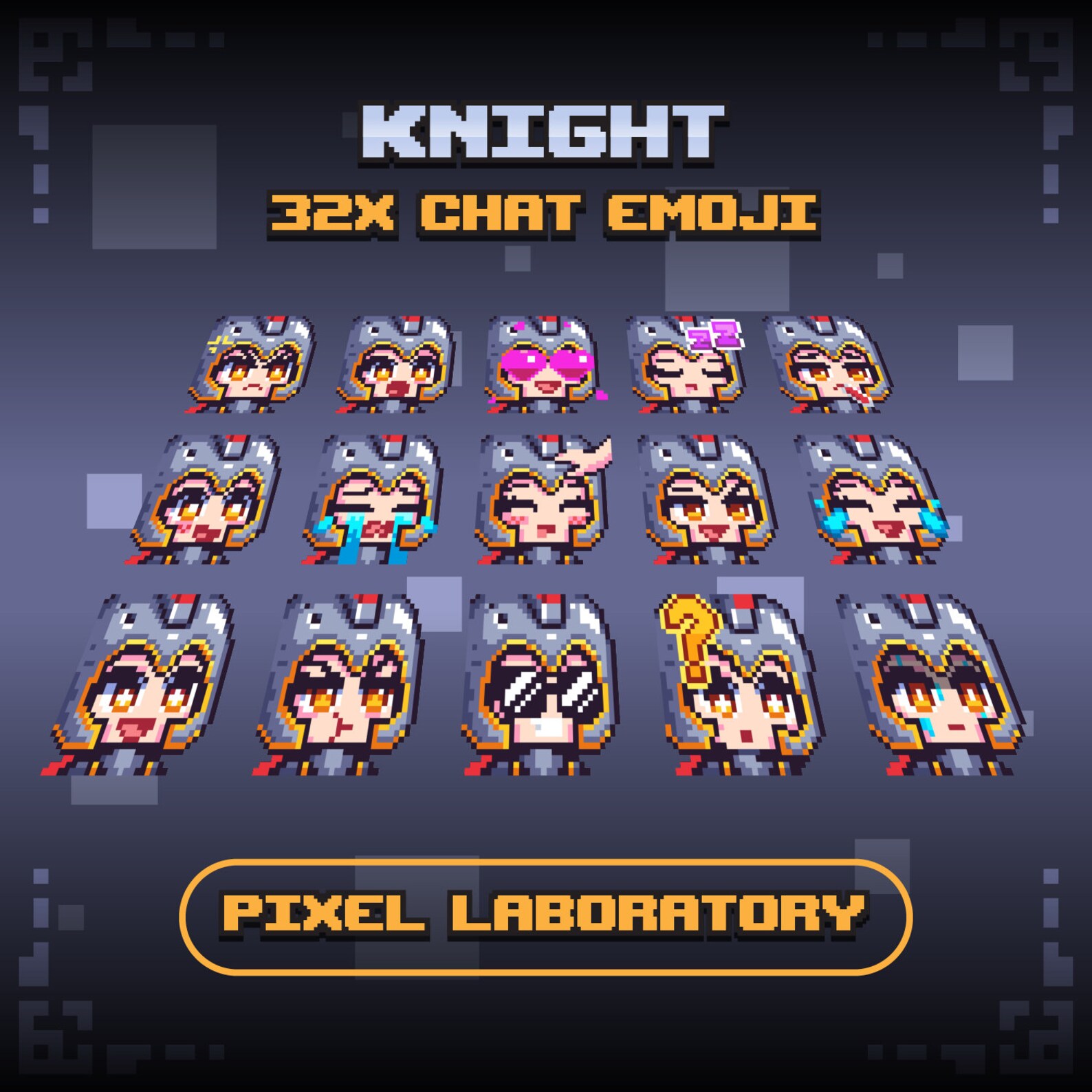 Heroic Knight Pixel Art Digital Emoji Twitch, Discord and Streamer ...