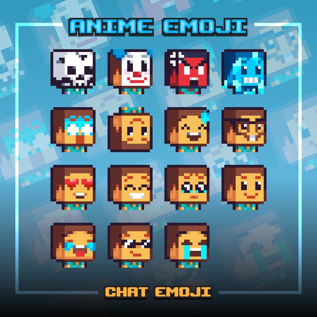 Minecraft Inspired Pixel Art Digital Emoji Twitch, Discord and Streamer ...