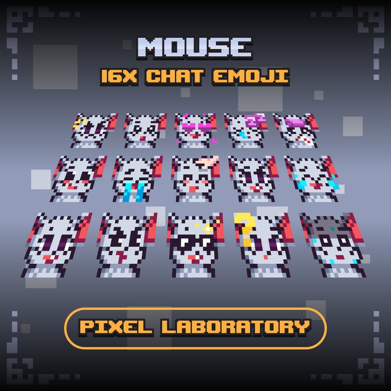 Mouse Pixel Art Digital Emoji Twitch, Discord and Streamer Emotes ...
