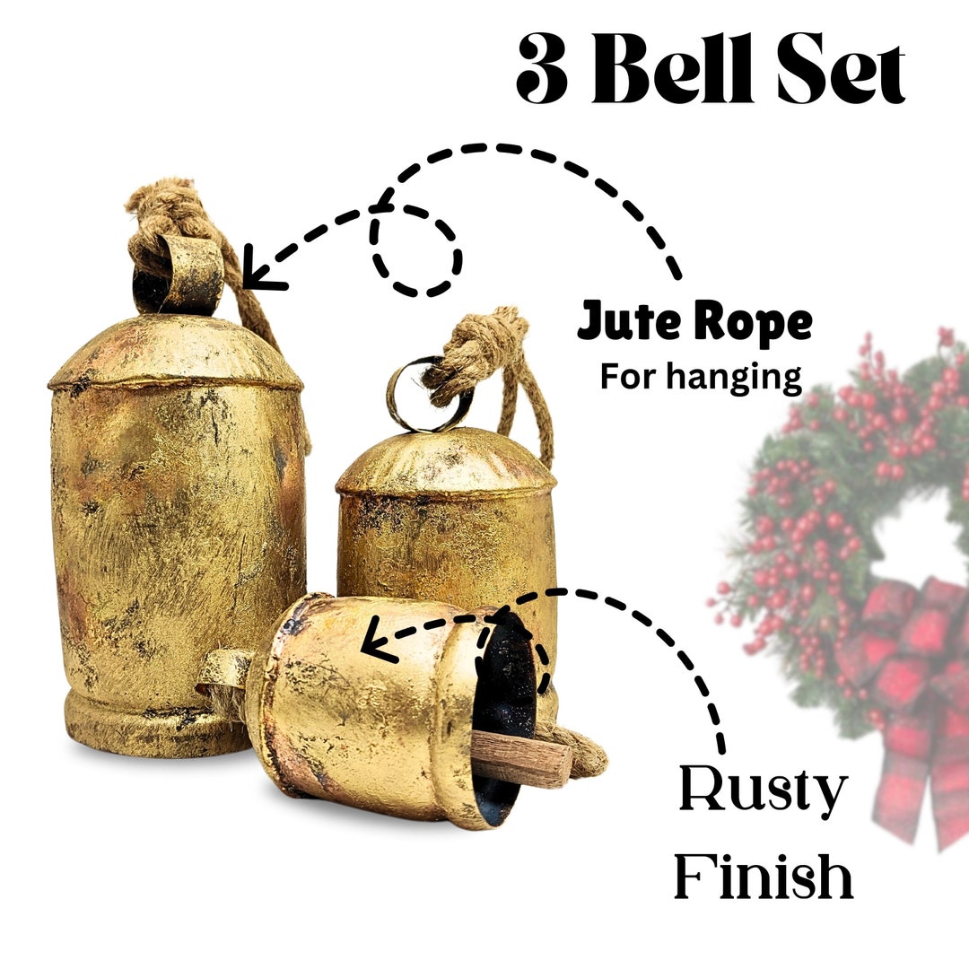 Personalized Set of 3 Giant Harmony Cow Bells Large Vintage Handmade ...