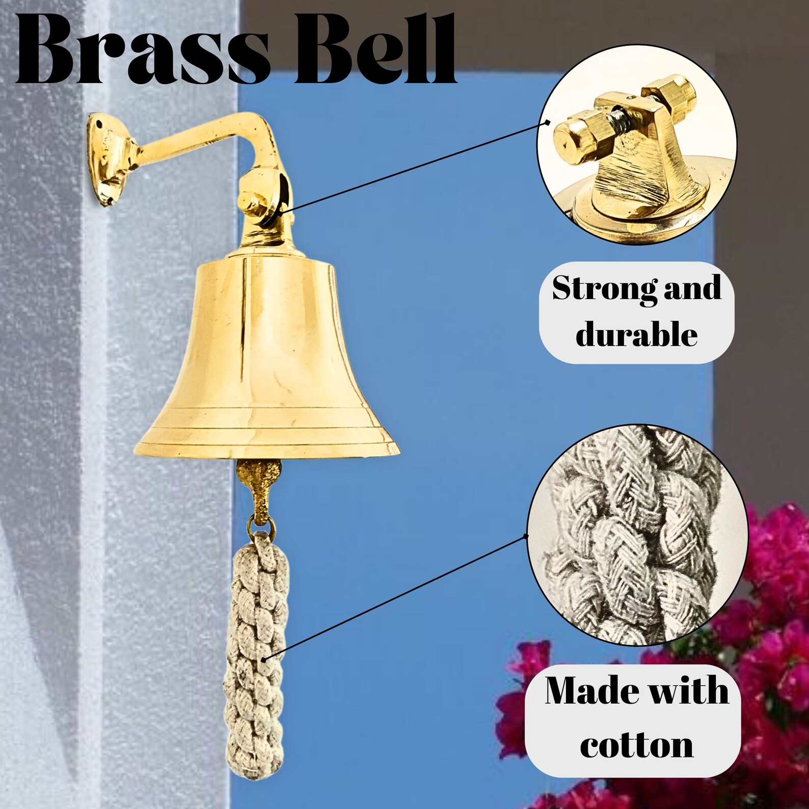 Personalized Brass Door Bell. Engraved With Your Message Perfect for ...