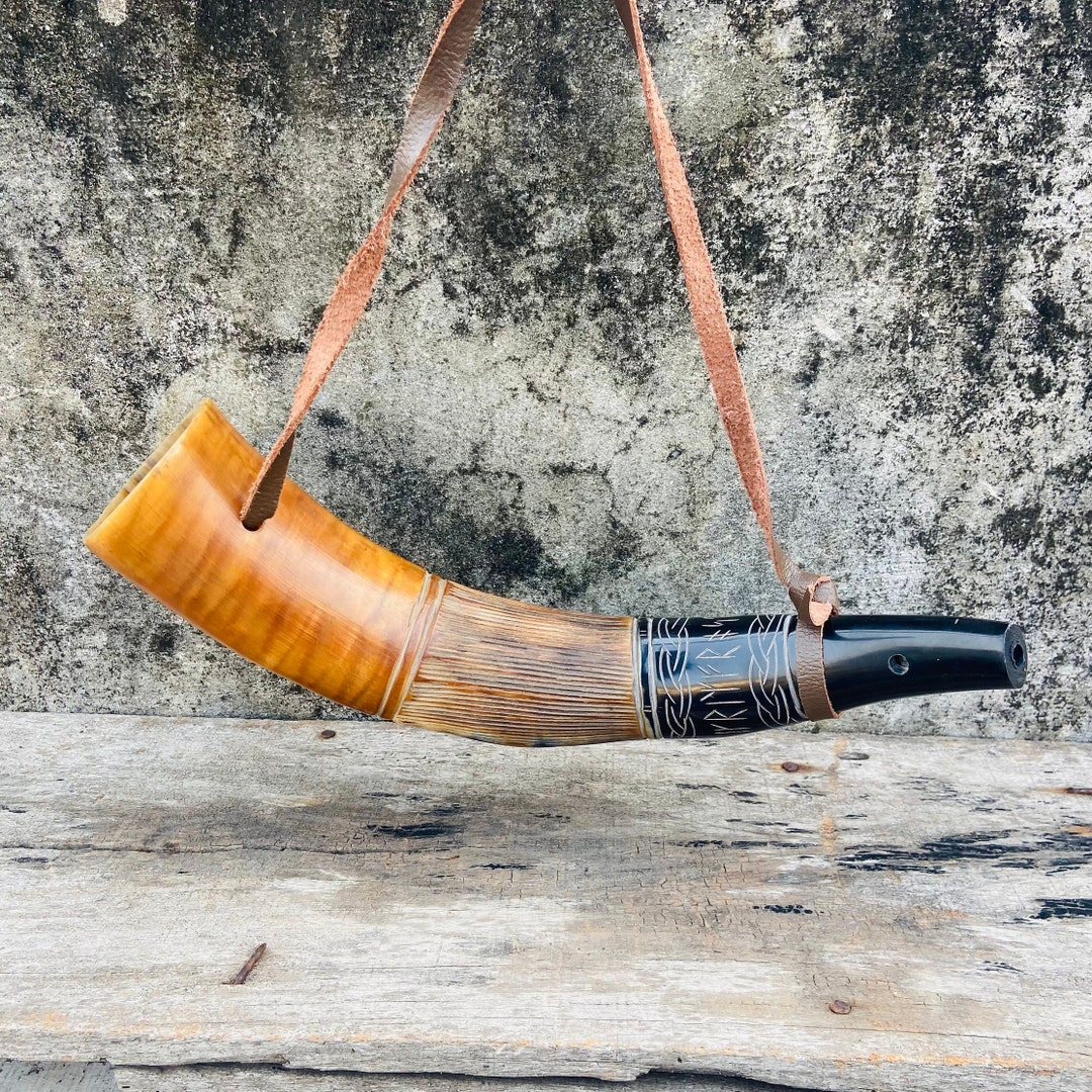 Viking Blowing Cow Horn Whistle Medieval Bull Sounding Horn - Etsy