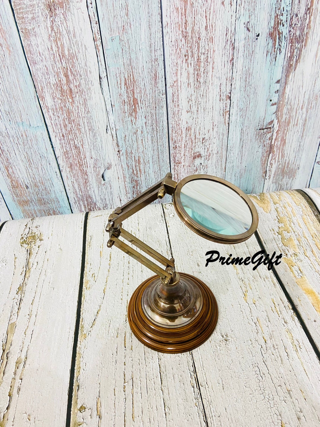 Brass Antique Magnifier Handmade Nautical Magnifying Glass Magnifiers ...