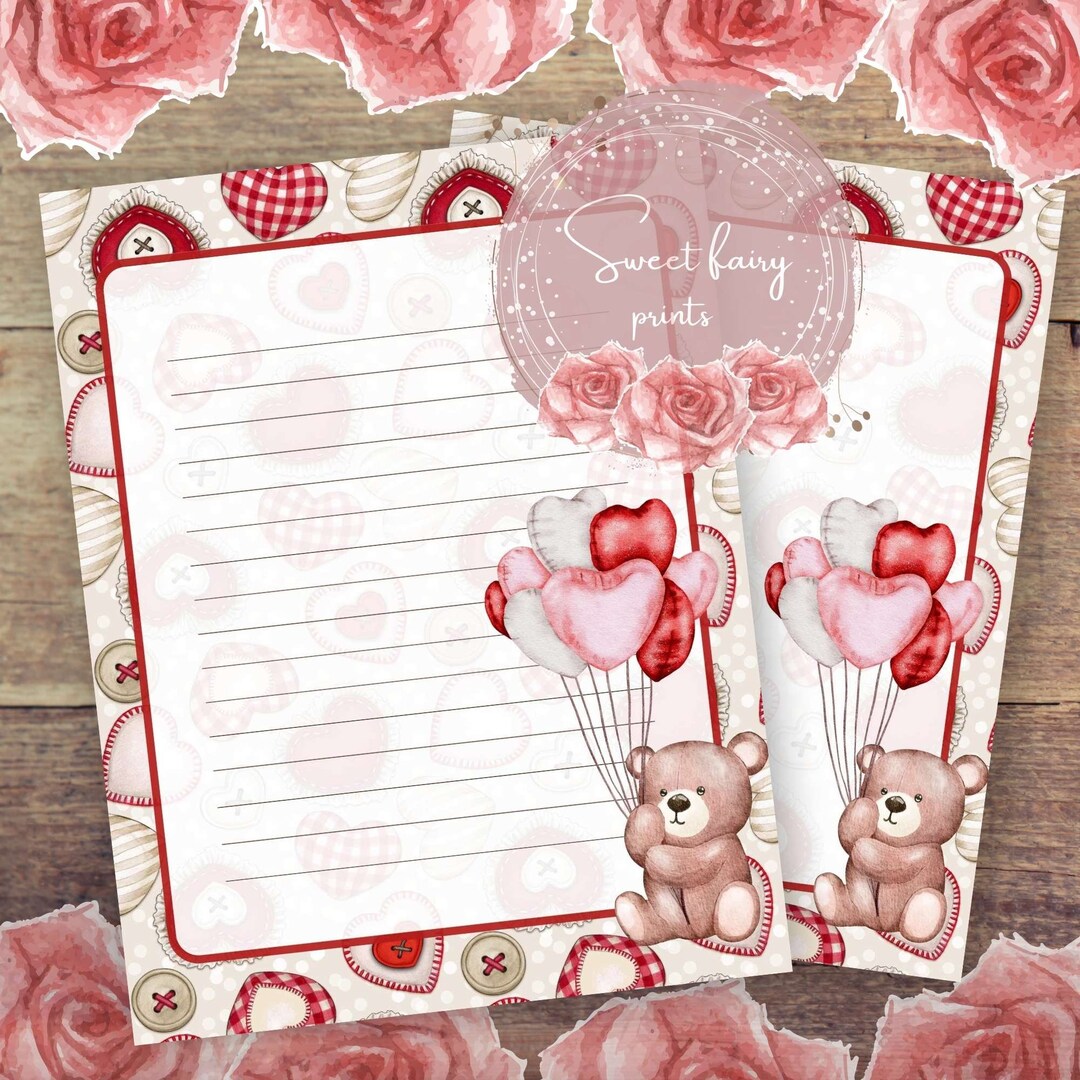 Valentine's Writing Paper | Printable Lined and Unlined Paper | Notes ...