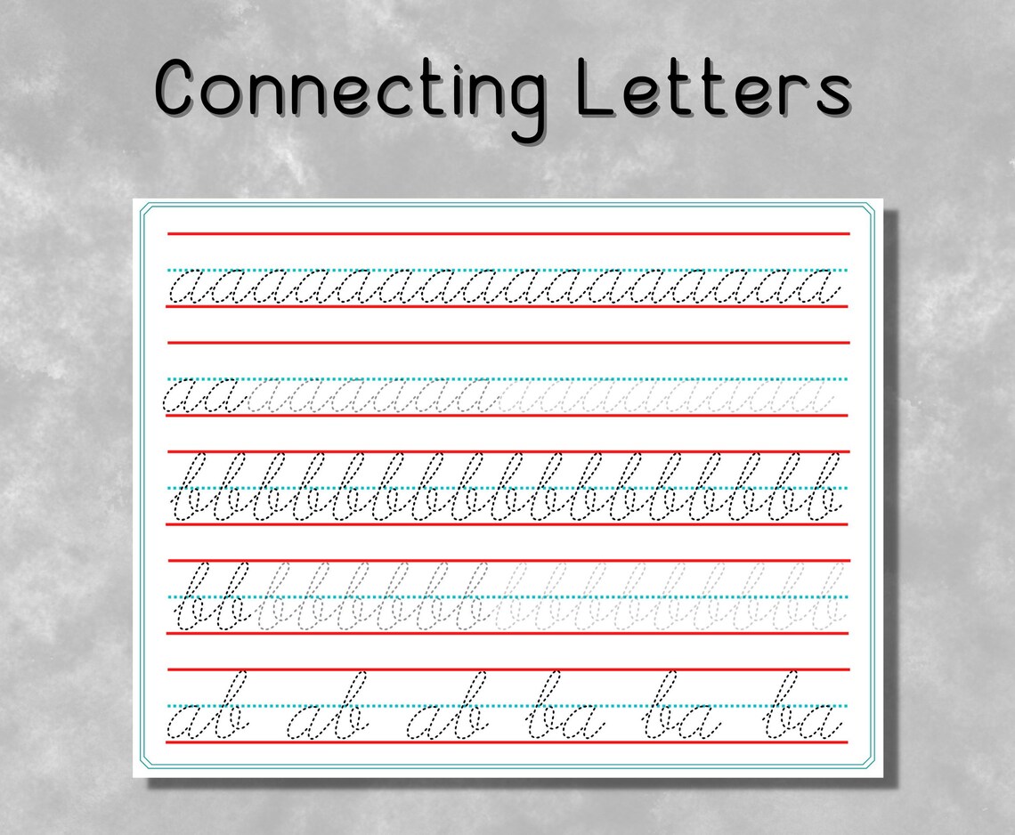 Printable Cursive Alphabet Tracing Practice Sheets, Cursive ...