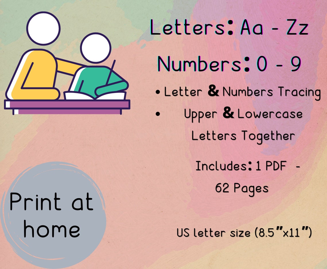 Printable Alphabet & Numbers Tracing Worksheets, Alphabet Writing for ...