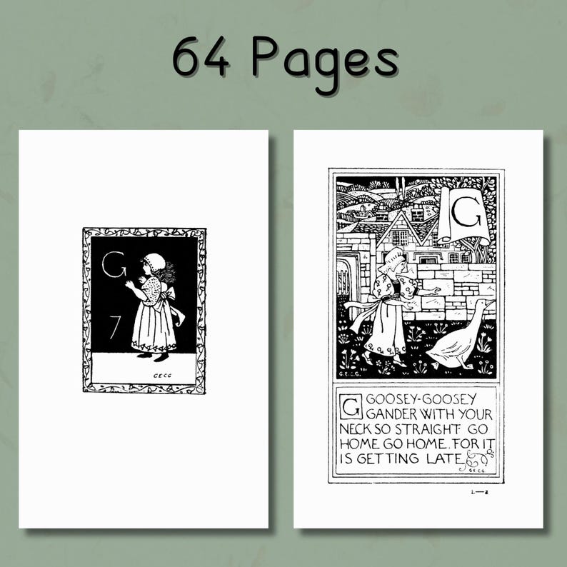 Vintage 1895 'ABC an Alphabet' Children's Book, Printable Antique ...