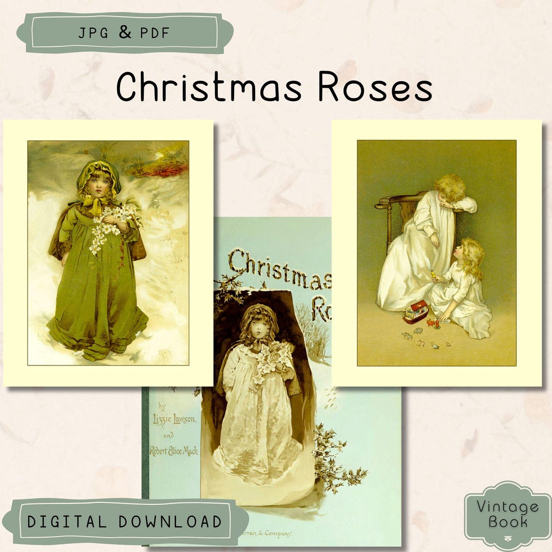 Vintage 'christmas Roses' Children's Poetry Book, Printable Illustrated ...