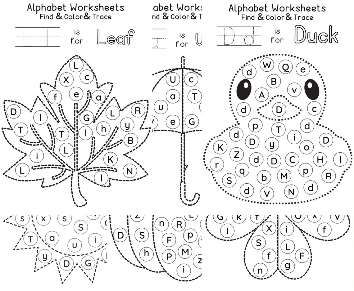 Printable Alphabet Worksheets, Find the Letter ABC Activities, Phonics ...