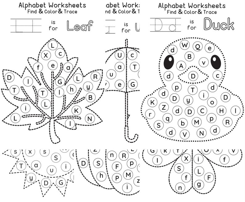 Printable Alphabet Worksheets, Find the Letter ABC Activities, Phonics ...