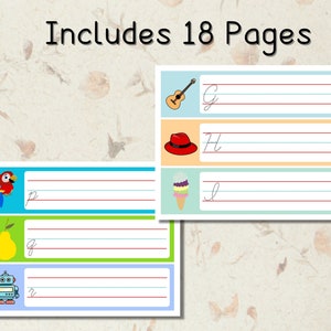 Printable Cursive Alphabet Letters Handwriting Practice, Uppercase and ...