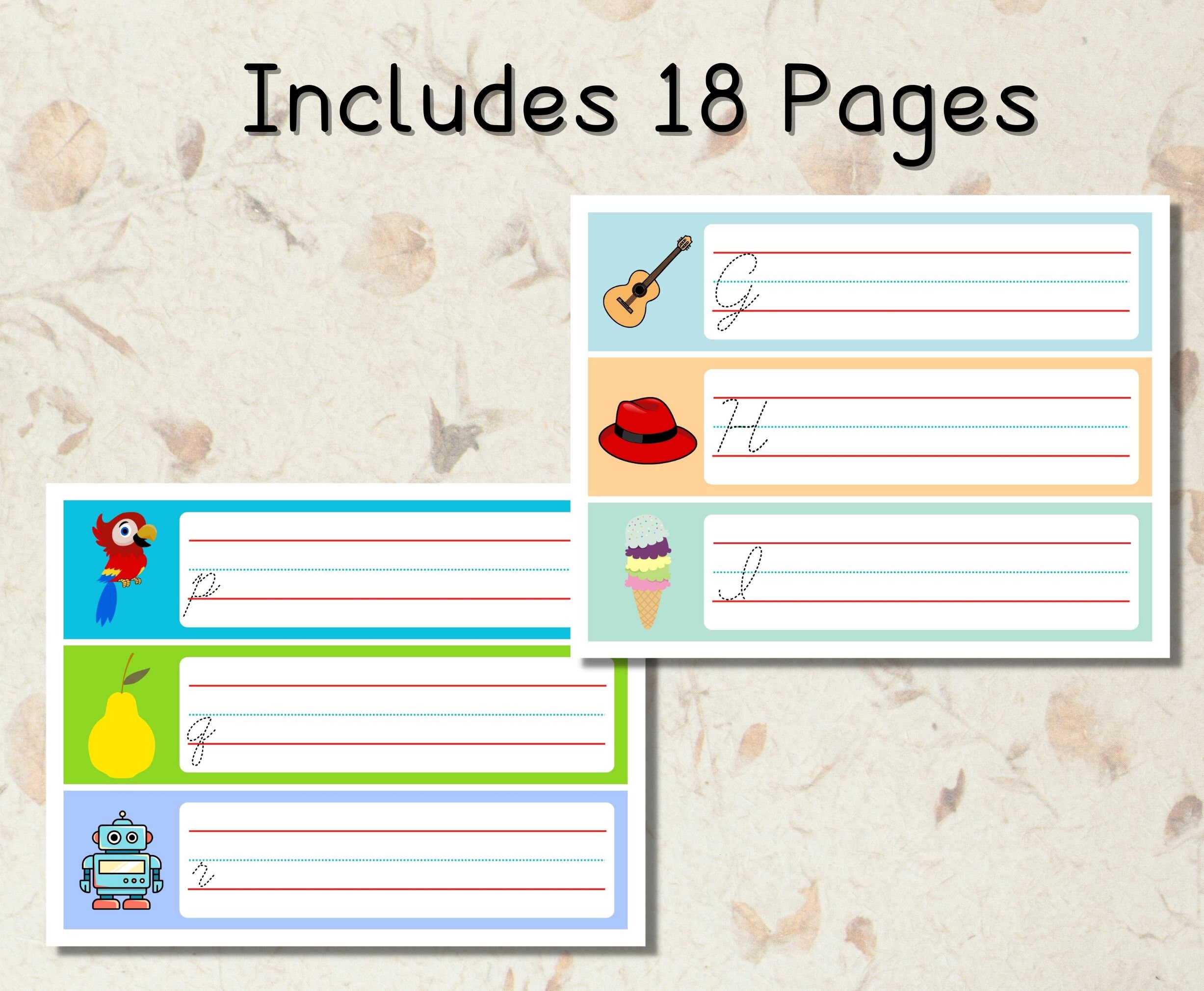 Printable Cursive Alphabet Letters Handwriting Practice, Uppercase and ...
