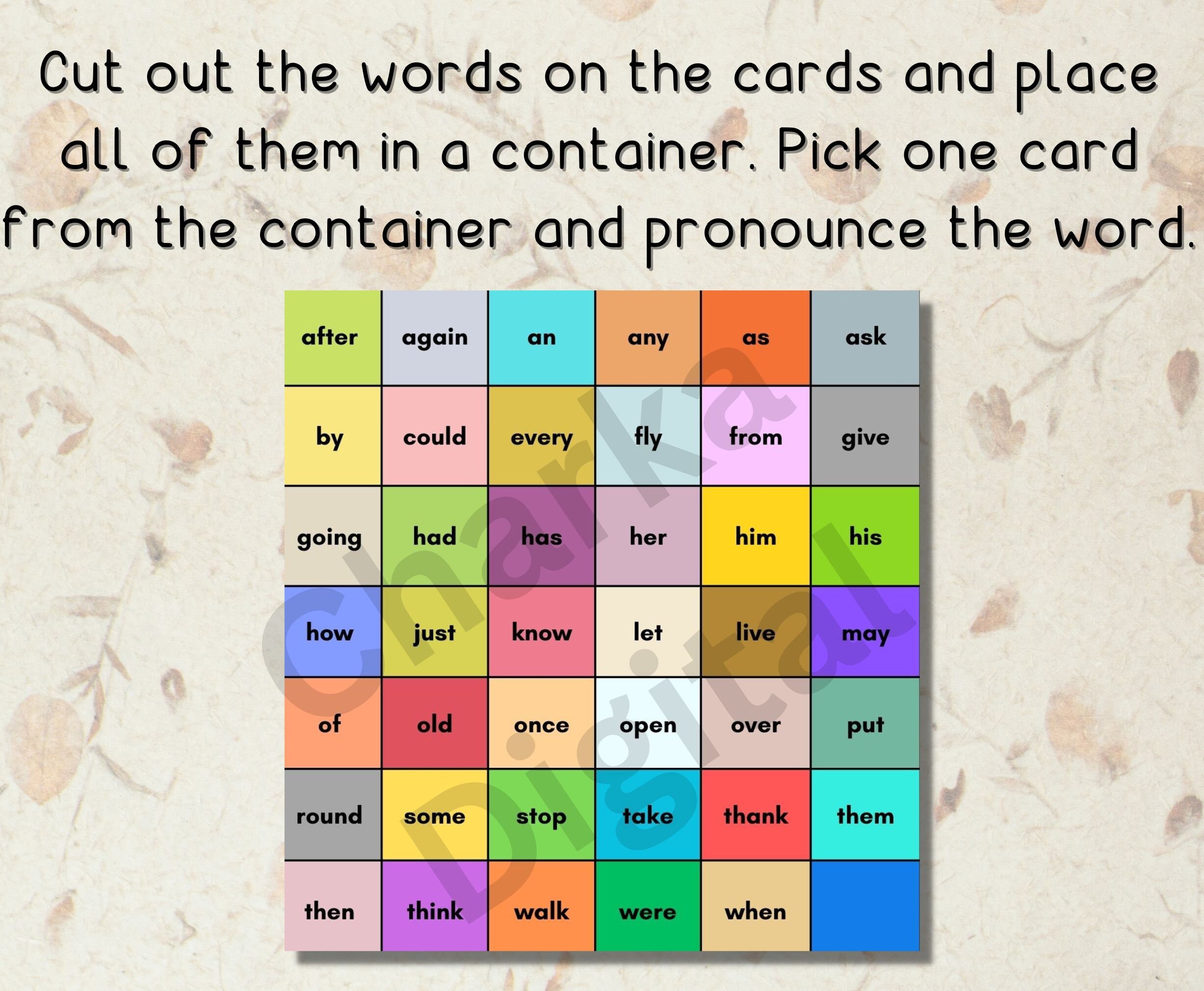 Printable 1st Grade Dolch Sight Words Bingo, Learning Activity for Kids ...