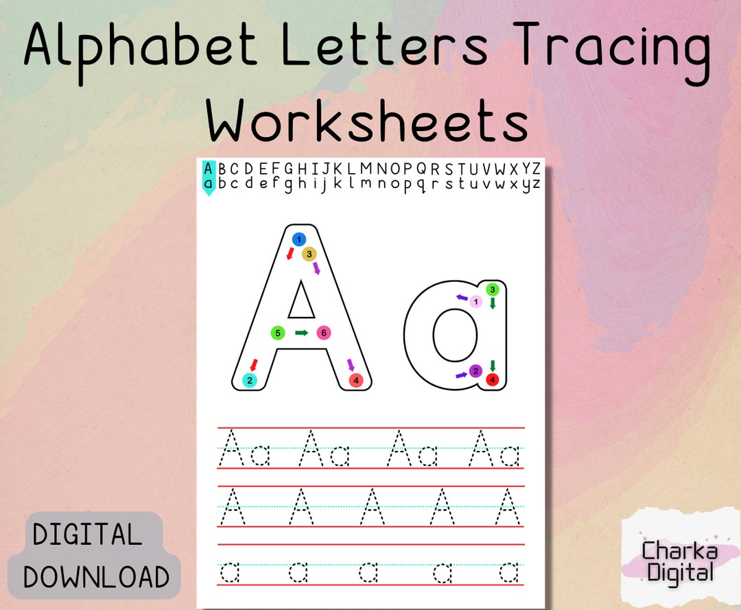 Printable Alphabet Letters Tracing Worksheets, Handwritting Practice ...