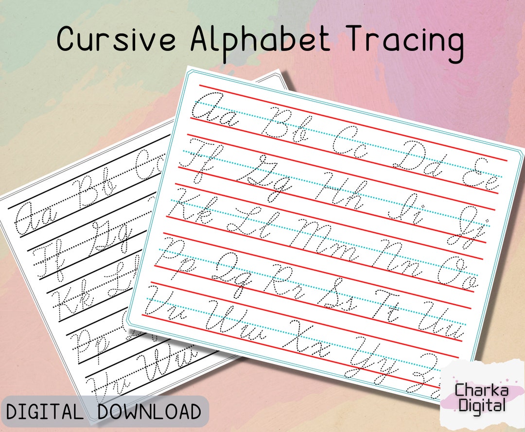Cursive Alphabet Tracing Page Handwriting Practice Learn - Etsy Canada