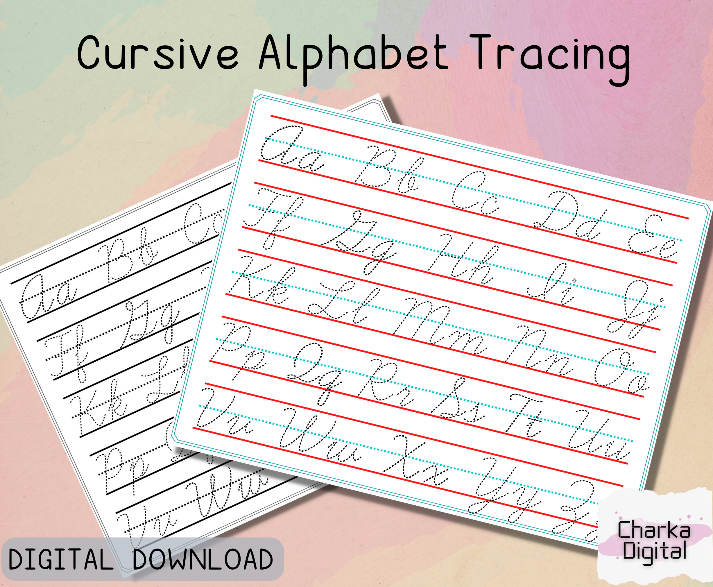 Cursive Alphabet Tracing Page, Handwriting Practice, Learn Cursive ...