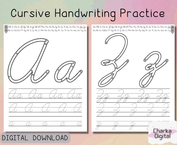 Alphabet Letters In Cursive For Kids