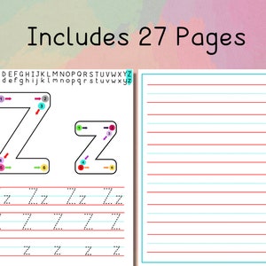 Printable Alphabet Letters Tracing Worksheets, Handwritting Practice ...