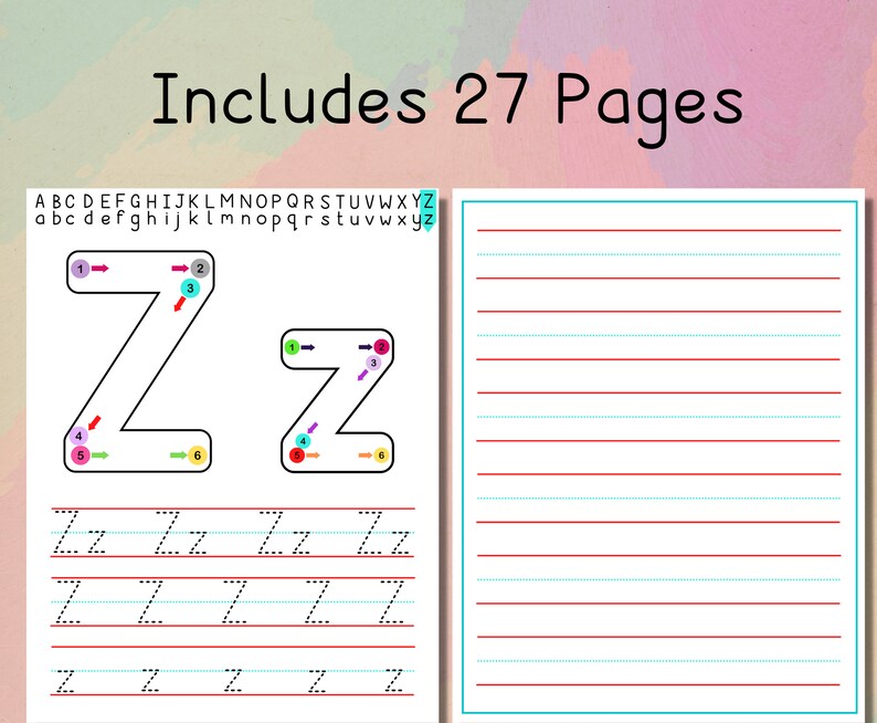 Printable Alphabet Letters Tracing Worksheets, Handwritting Practice ...