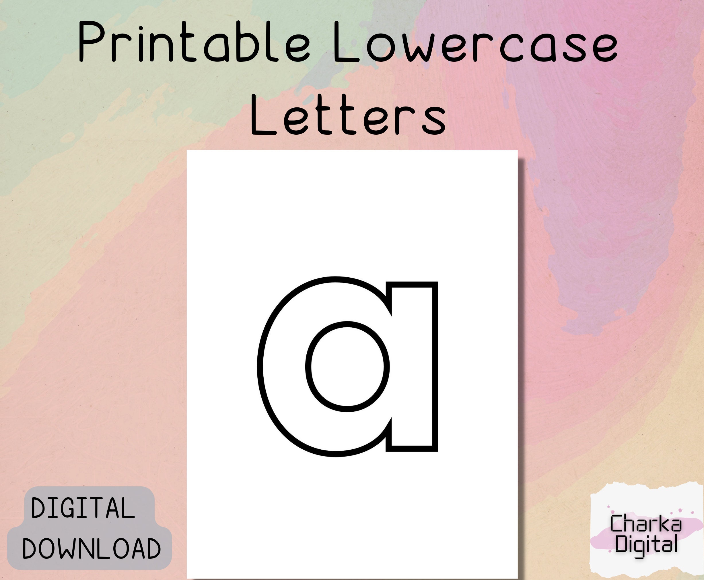 Printable Lowercase Letters, Digital Alphabet Letters, 26 Pages, ABC ...