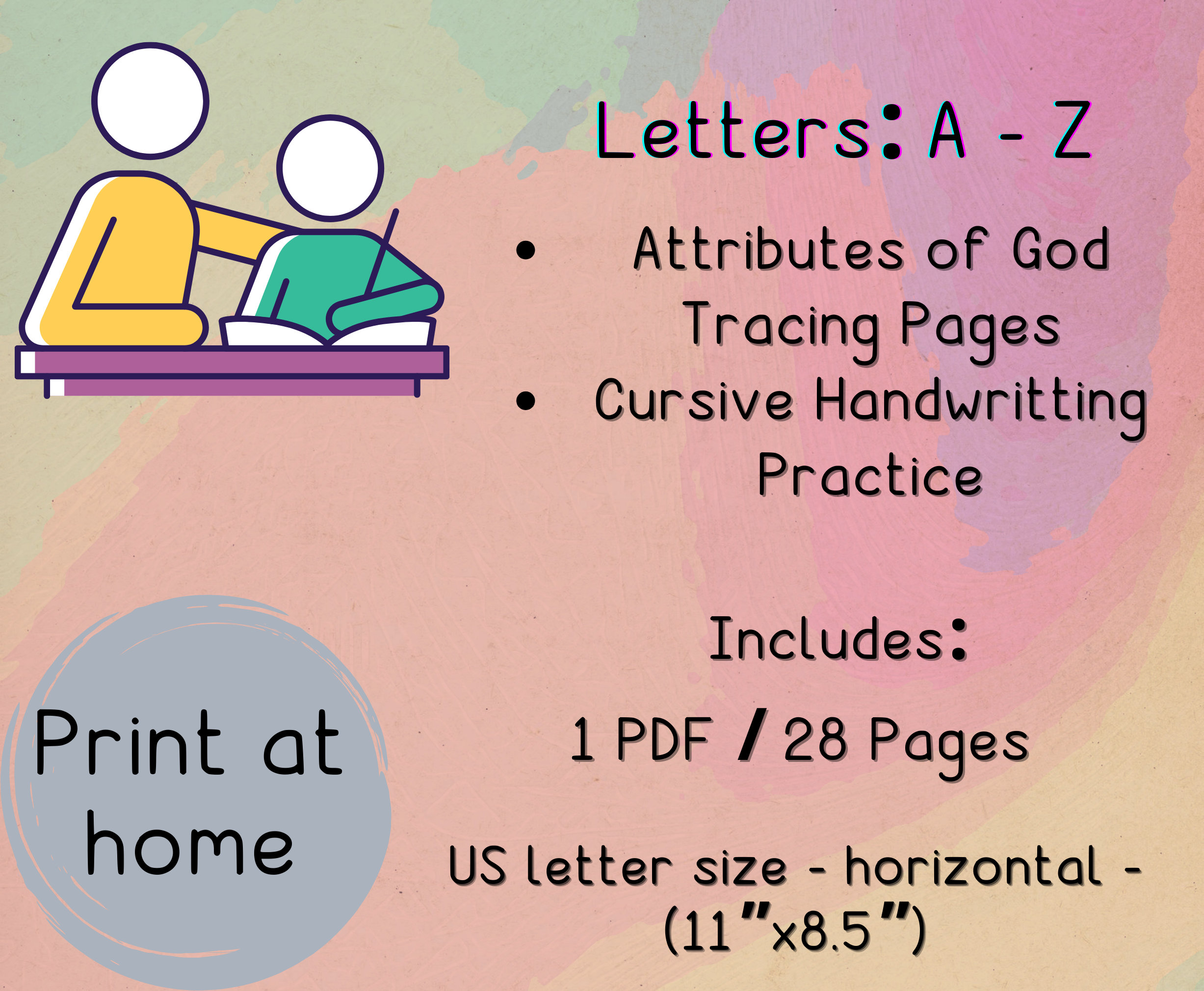 Printable A to Z Cursive Bible Verse Tracing Worksheets, Cursive ...