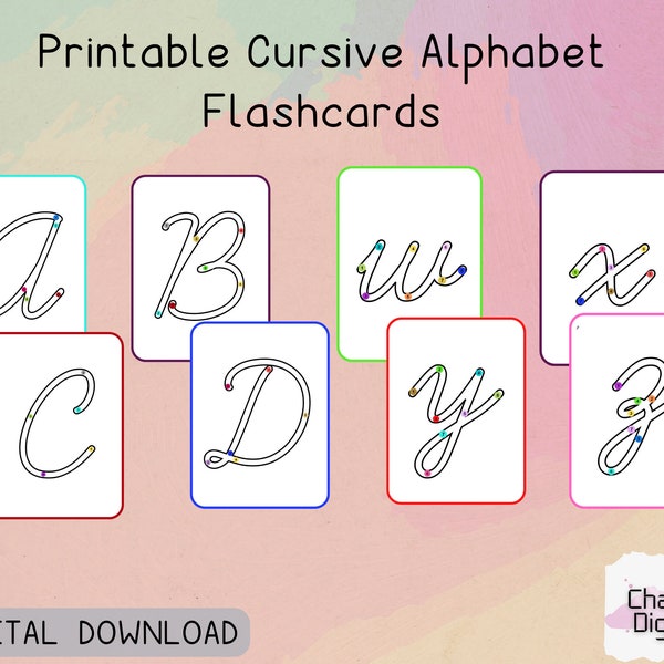 Printable Cursive Alphabet Flashcards, Handwritting Practice Cards ...