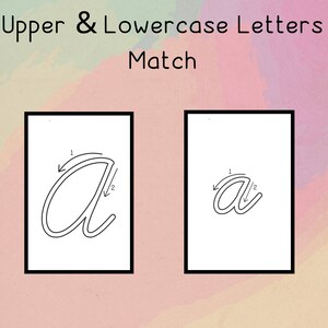 Cursive Alphabet Matching Flashcards, Printable Cursive Letters Tracing ...