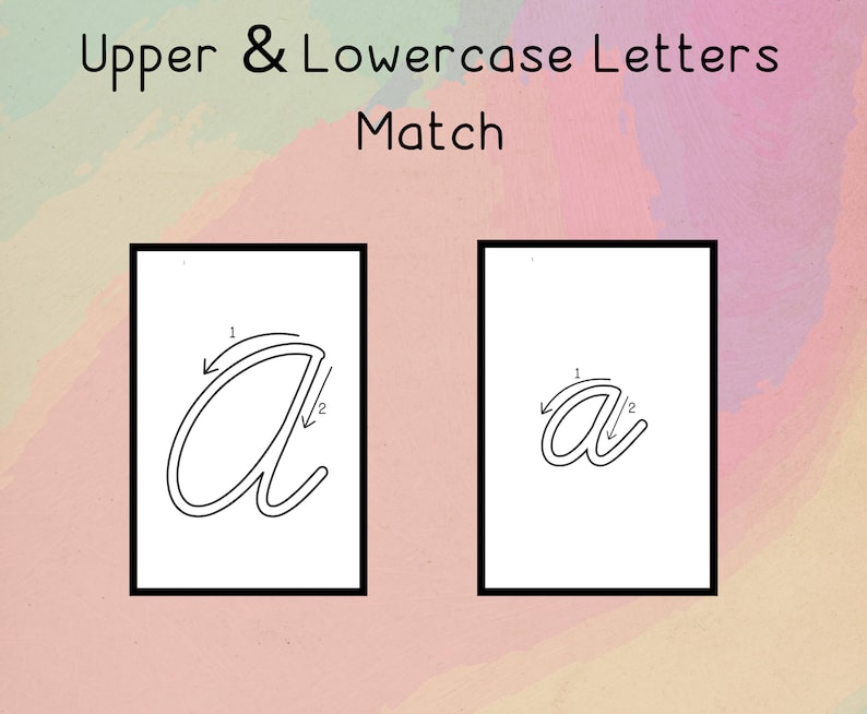 Cursive Alphabet Matching Flashcards, Printable Cursive Letters Tracing ...