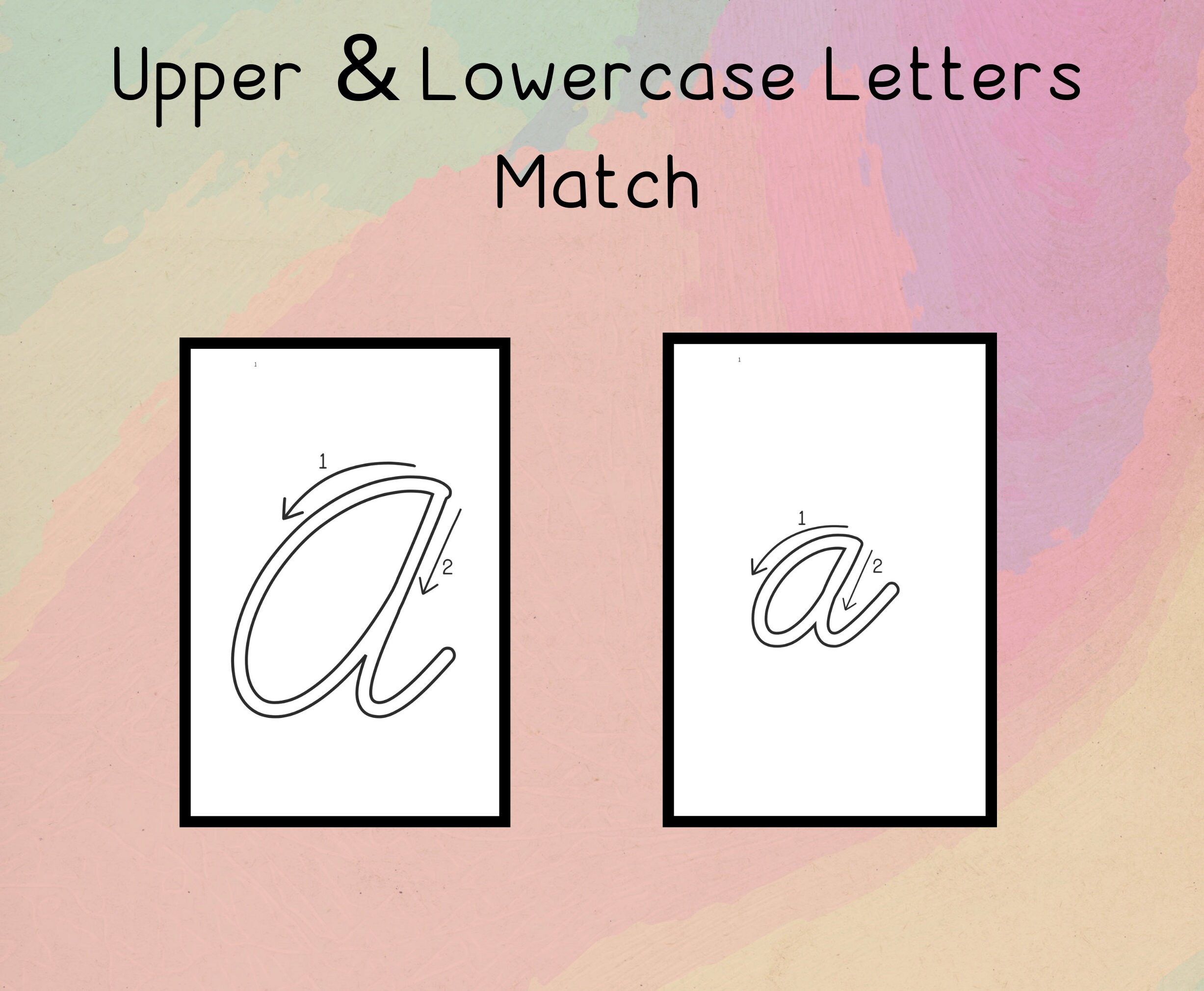 Cursive Alphabet Matching Flashcards, Printable Cursive Letters Tracing ...