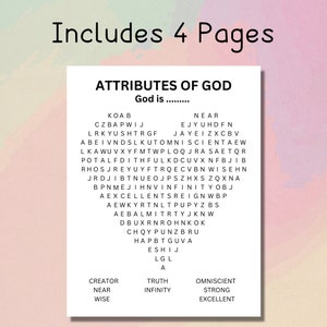 Printable Attributes of God Word Search Puzzle, Names of God for Kids ...