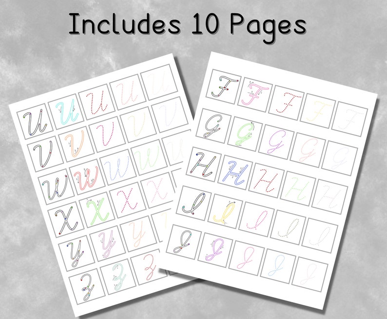 Printable Cursive Alphabet Handwritting Practice Worksheets, Learn ...