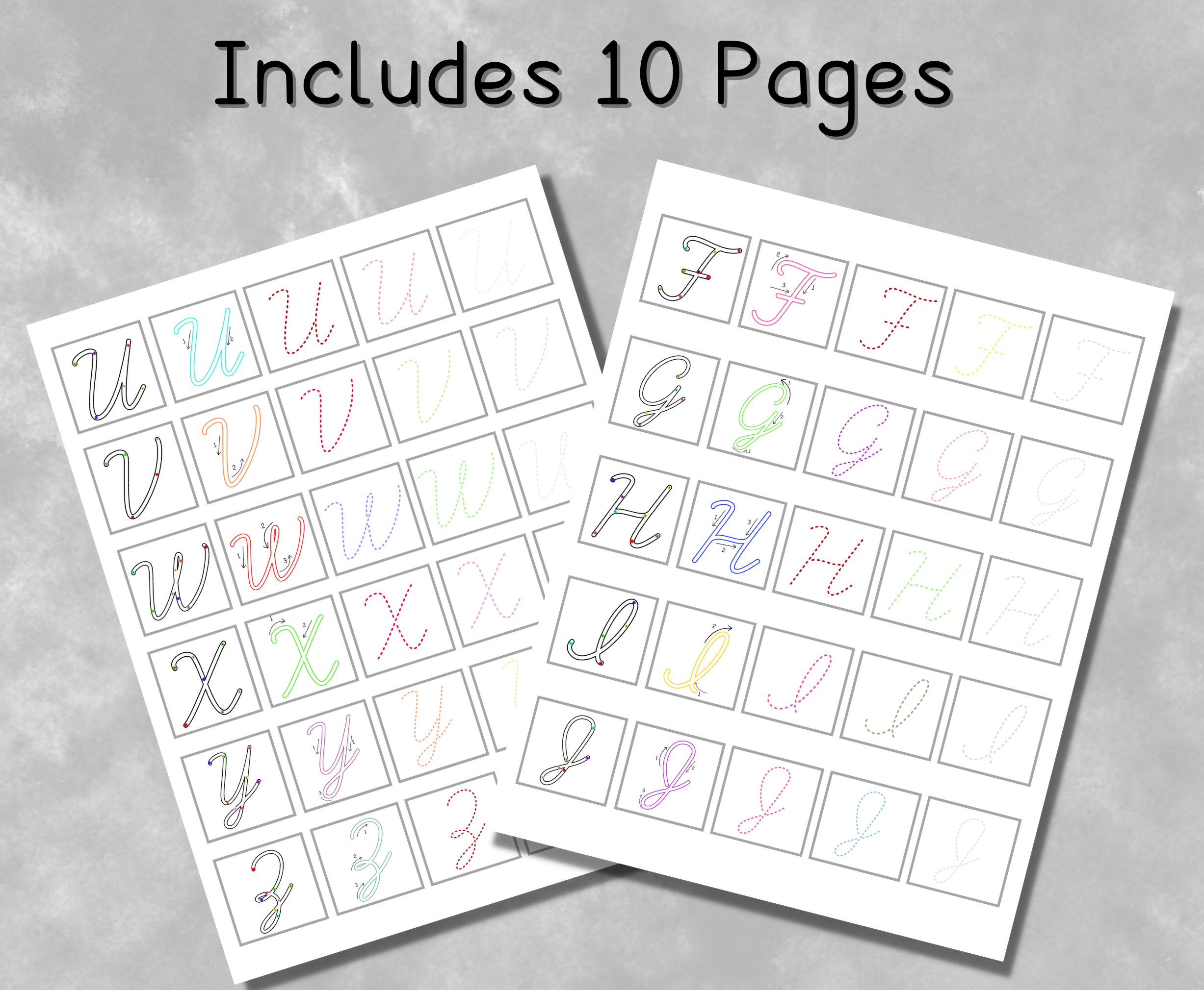 Printable Cursive Alphabet Handwritting Practice Worksheets, Learn ...
