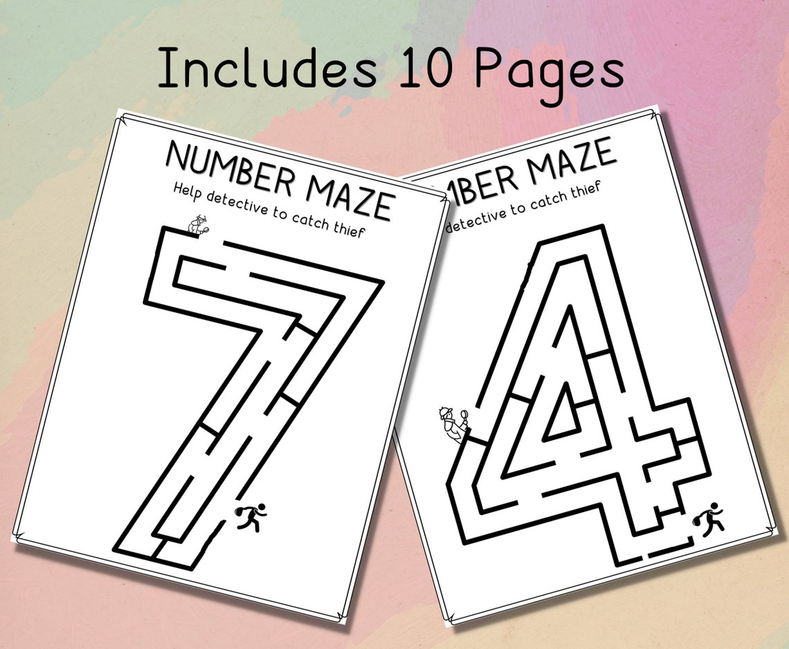 Printable Number Maze Worksheets, Number Recognition, Preschool ...