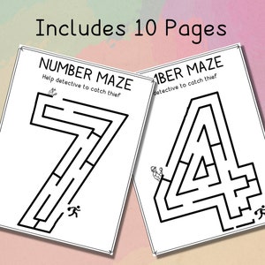 Printable Number Maze Worksheets, Number Recognition, Preschool ...