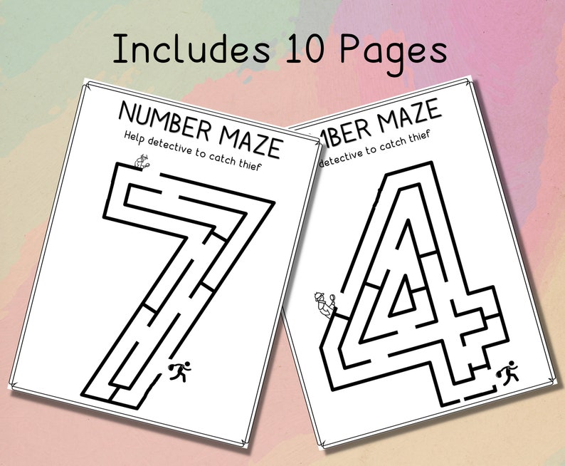 Printable Number Maze Worksheets, Number Recognition, Preschool ...