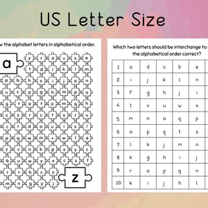 Printable Alphabet Sequencing Worksheets, Alphabetical Order Practice ...