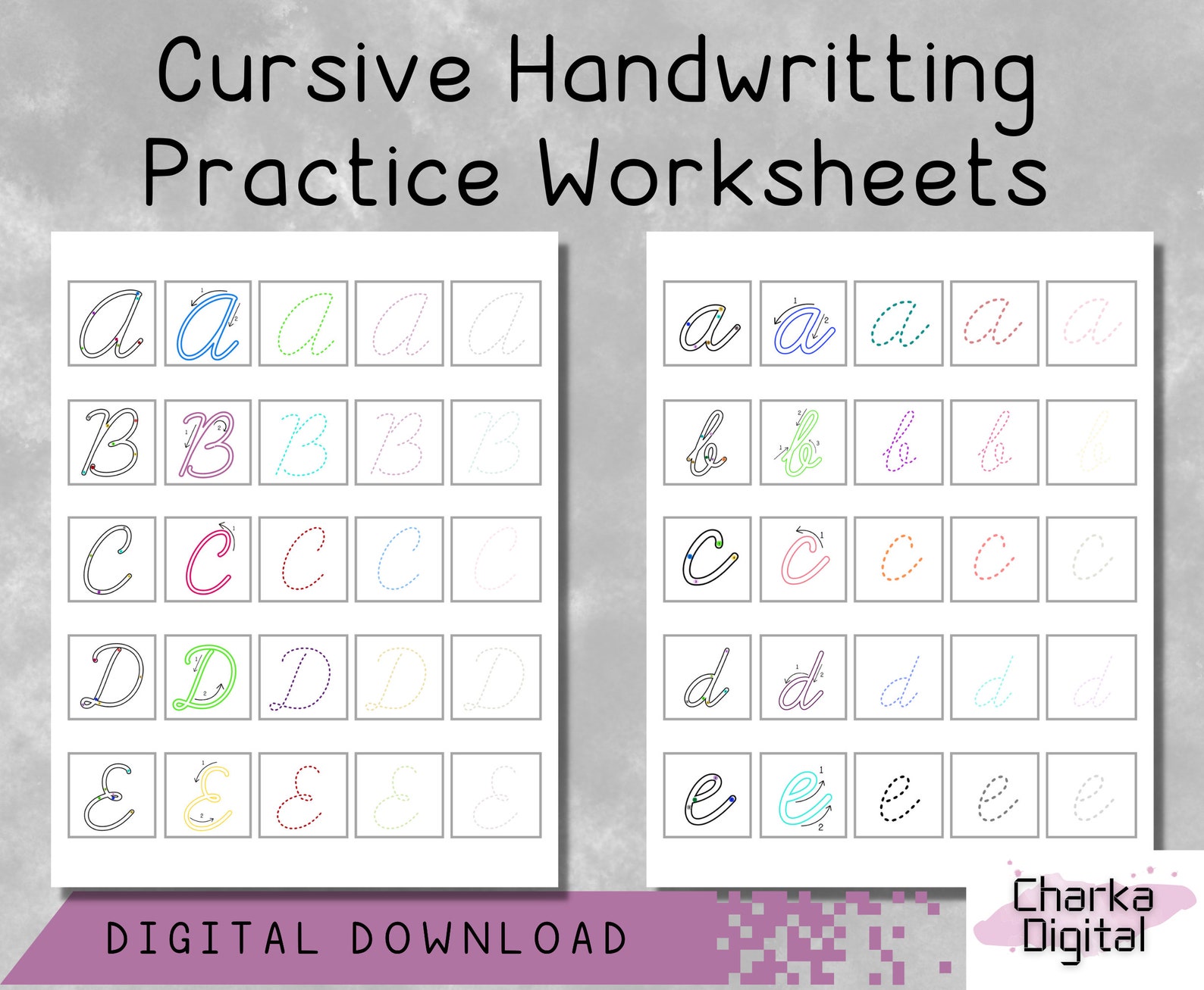 Printable Cursive Alphabet Handwritting Practice Worksheets, Learn ...