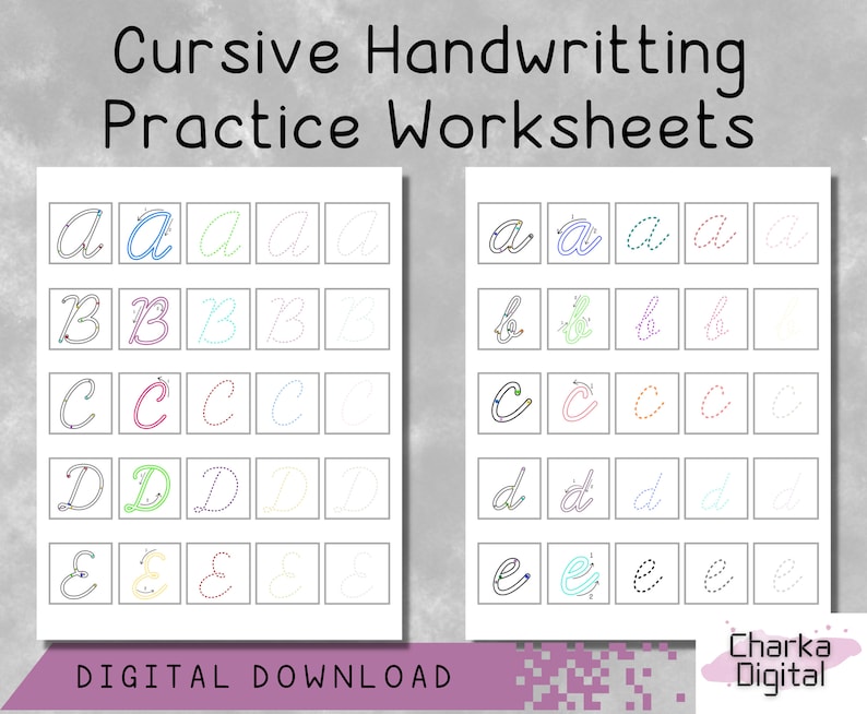 Printable Cursive Alphabet Handwritting Practice Worksheets, Learn ...