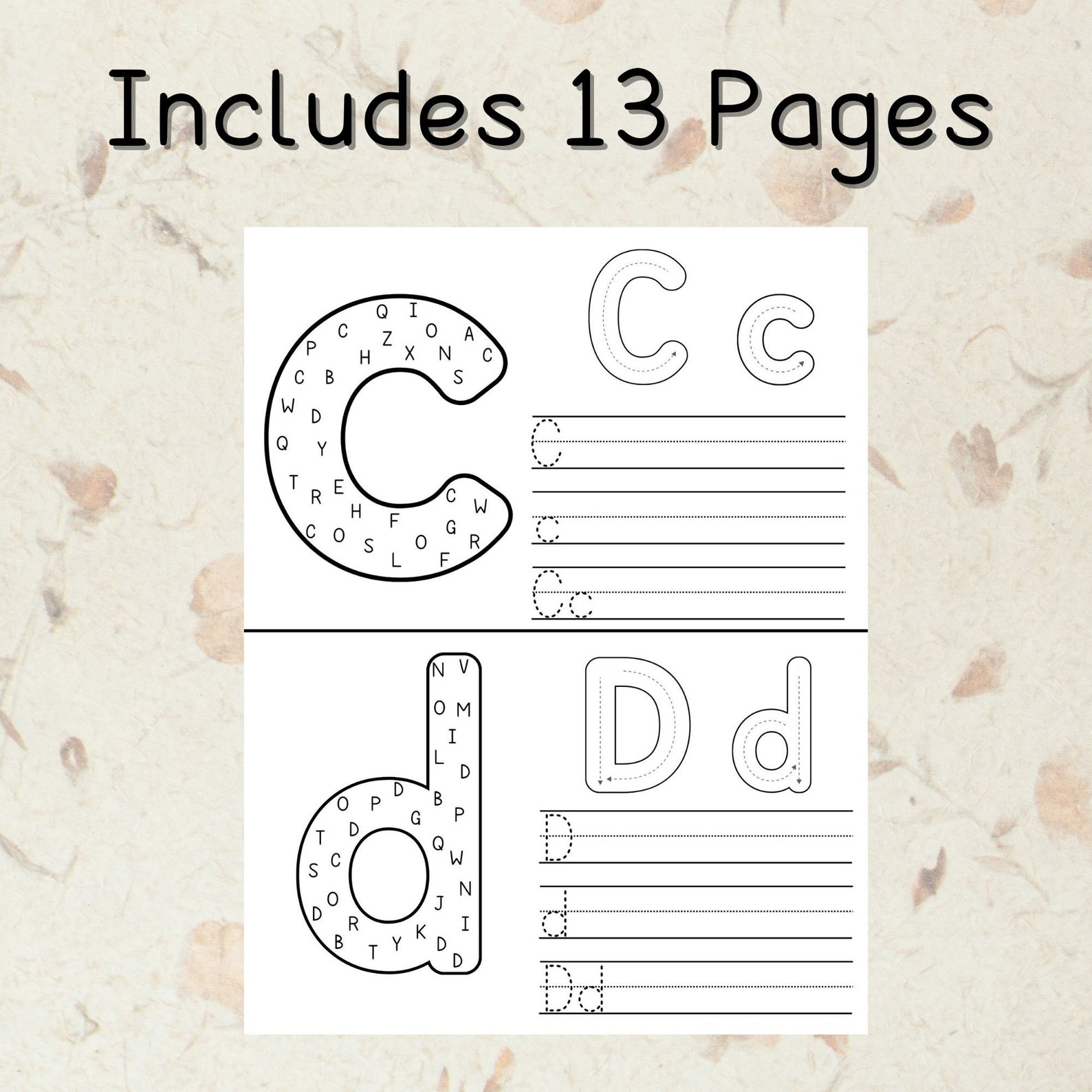 Printable Find and Trace and Write Alphabet Worksheets, Handwriting ...