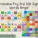 Printable Fry 3rd 100 Sight Words Bingo Cards, Educational Game, 2nd ...