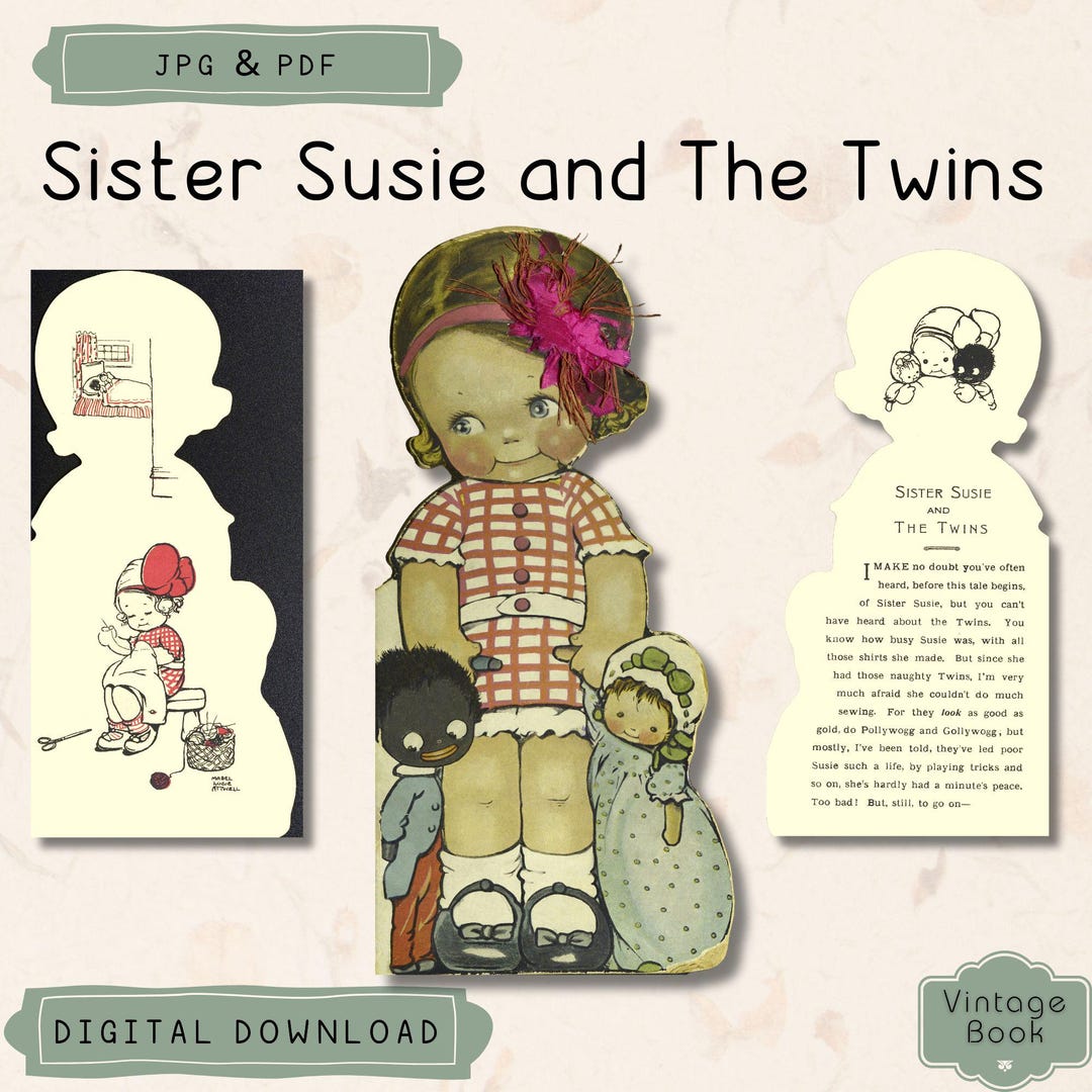 Vintage 'sister Susie and the Twins' Children's Book, Printable ...