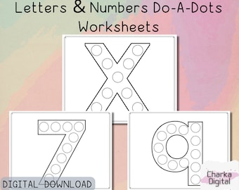 PRINTABLE Dot Marker Coloring Pages Letters Numbers & - Etsy