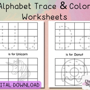 Printable Alphabet Trace and Color Worksheets, Beginning Sounds ...
